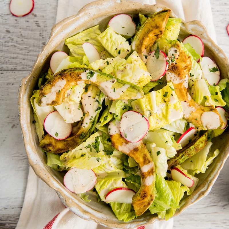 roasted avocado romaine heart salad - iloveorganicgirl