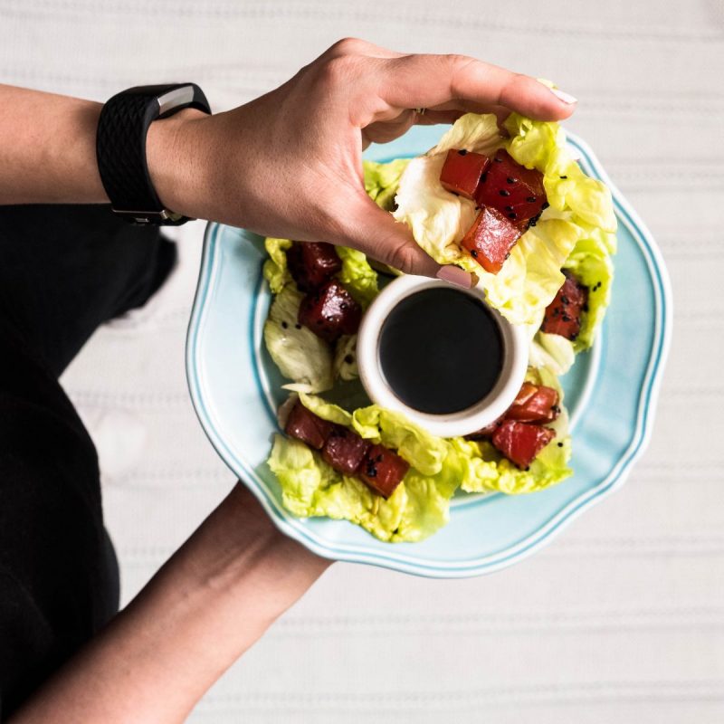 spicy tuna poke cups - iloveorganicgirl