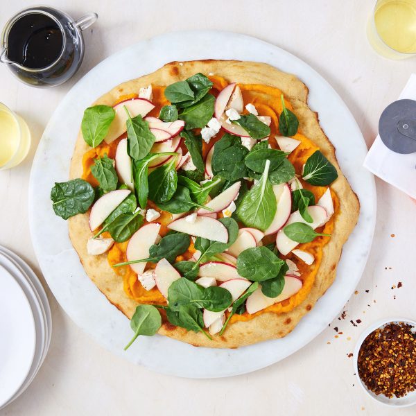 fall harvest salad pizza recipe, nutritious and delicious from organicgirl